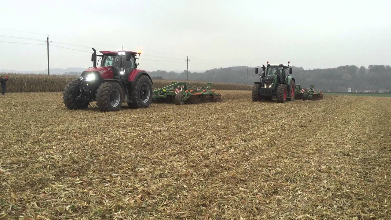 Case IH Optum 270 CVX & Fendt 828 match Amazone Cenius 5003-2TX - YouTube