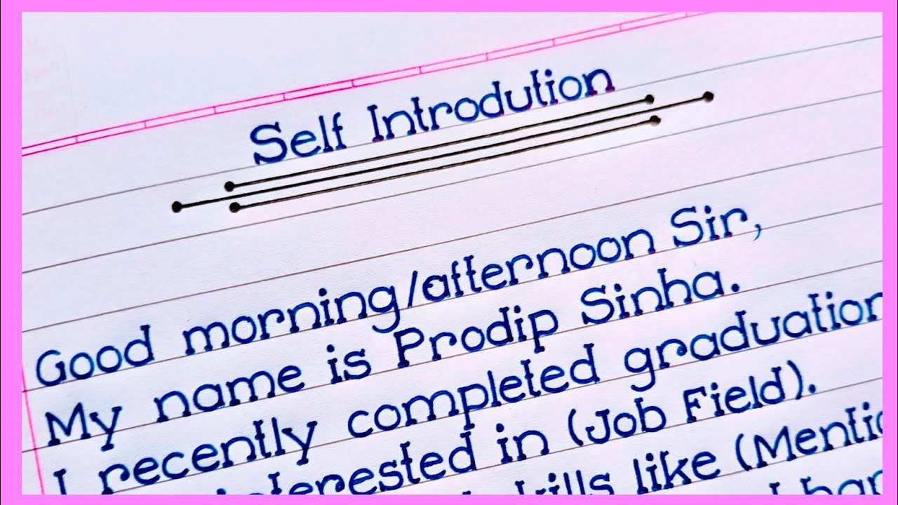 How to introduce yourself as a fresher for job interview | Self ...