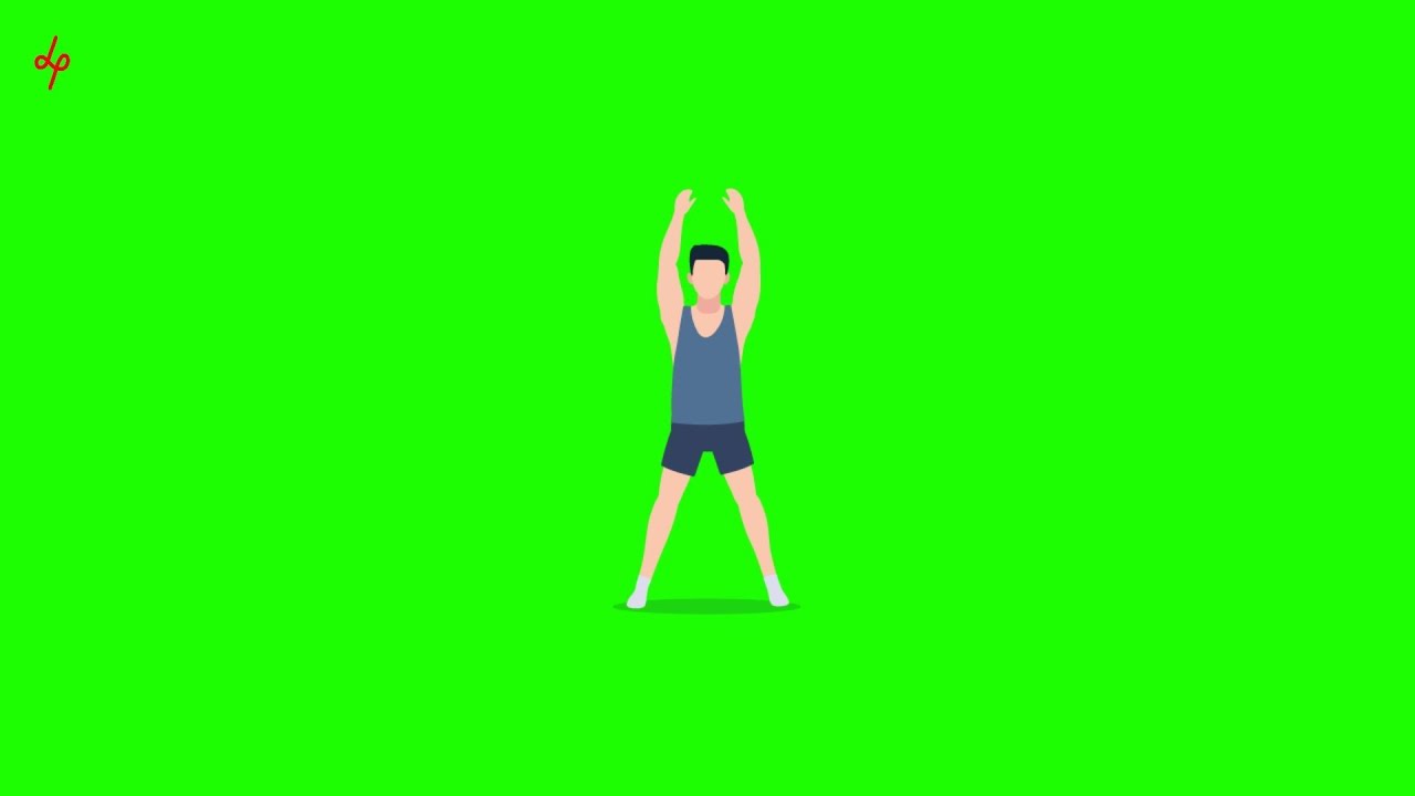 jumping jacks green screen animation workout gym lovers exercise ...