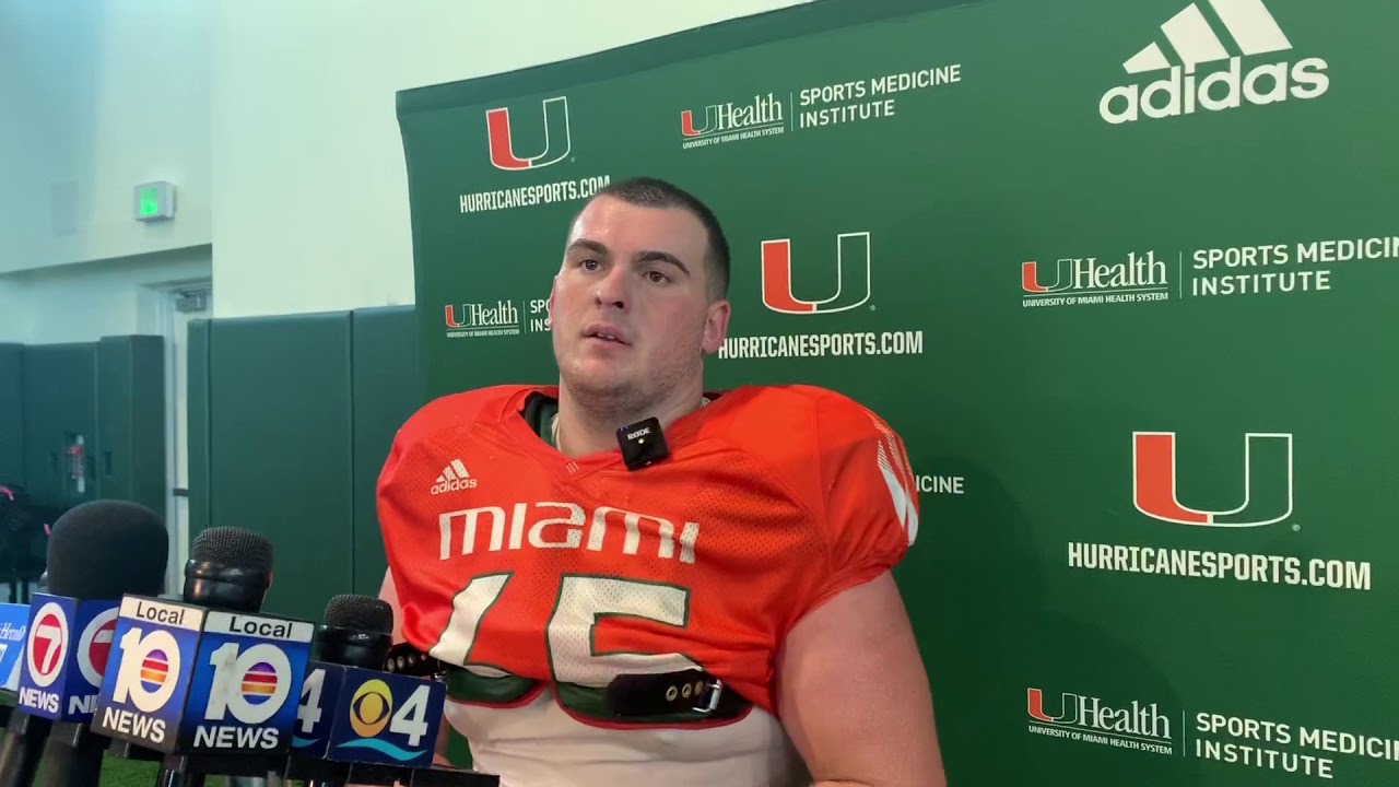 Miami Hurricanes OL Corey Gaynor pre Ga Tech - YouTube