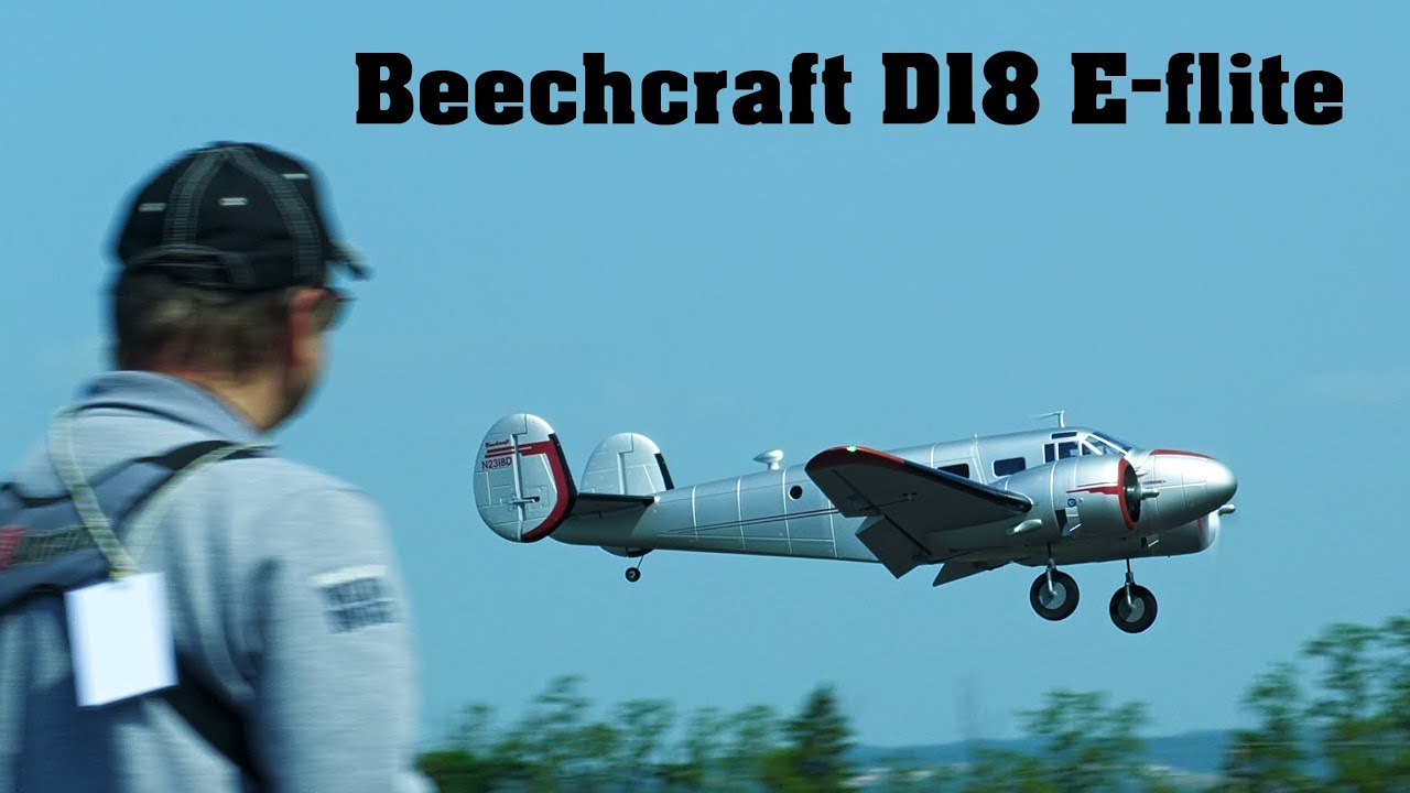 Beechcraft D18 E-flite | scale RC airplane | 4K | MEGA CUP 2023 - YouTube
