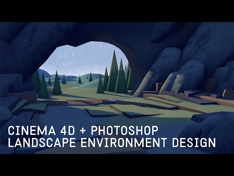 Cinema 4d + Photoshop: Cave Landscape Environment Tutorial - YouTube