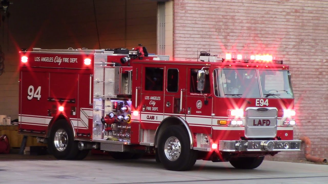 LAFD Truck 94 & NEW Engine 94 Responding - YouTube