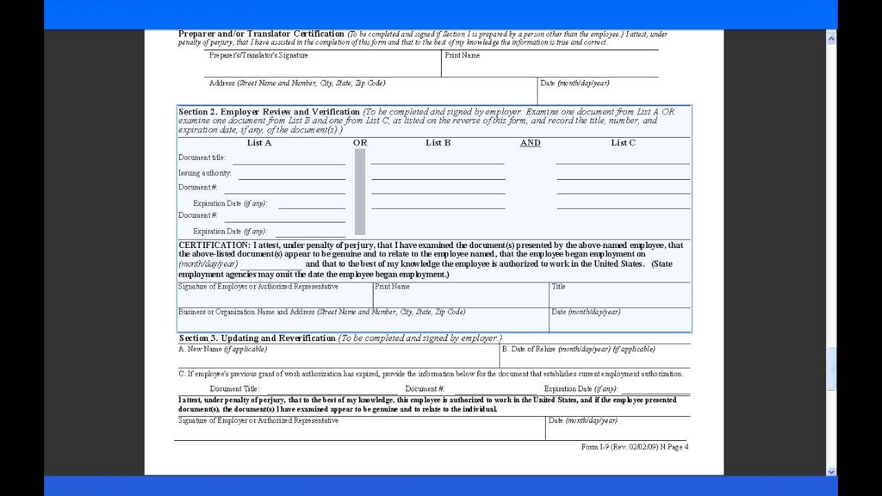 How to Complete an I-9 Form - YouTube