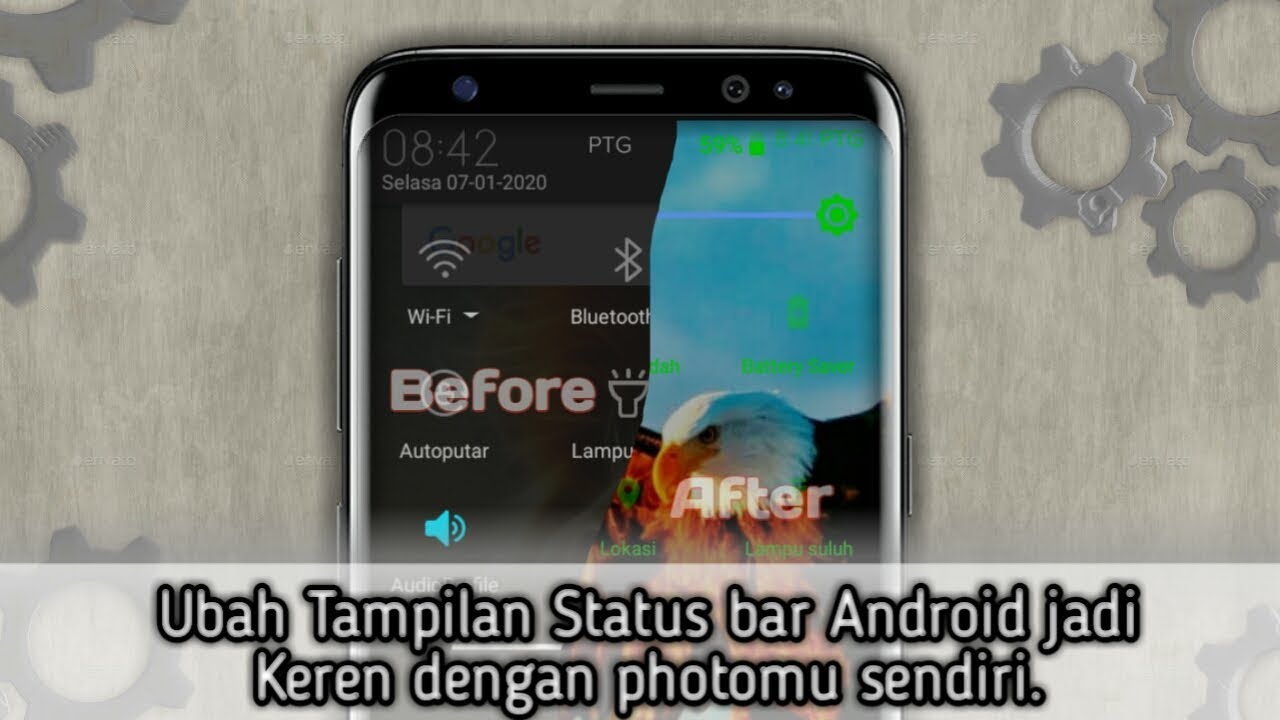 Ubah Tampilan Status bar jadi Gambarmu - YouTube