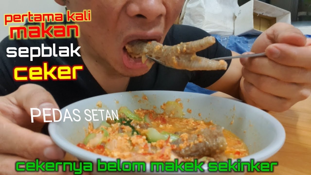 SEBLAK CEKER SUPER PEDAS KRUPUK.#asmrmukbang eat spicy sauce - YouTube