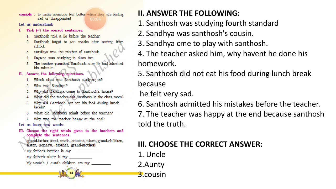 book back exercise-4th std. Unit 2 speak the truth#speakthetruth# ...