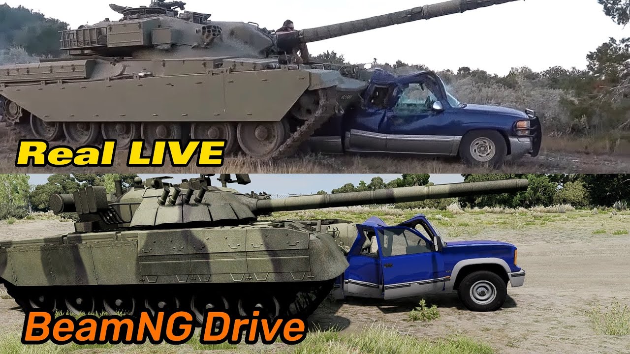 BeamNG Drive VS Real Live - TANK CRUSHING CARS #1 - YouTube