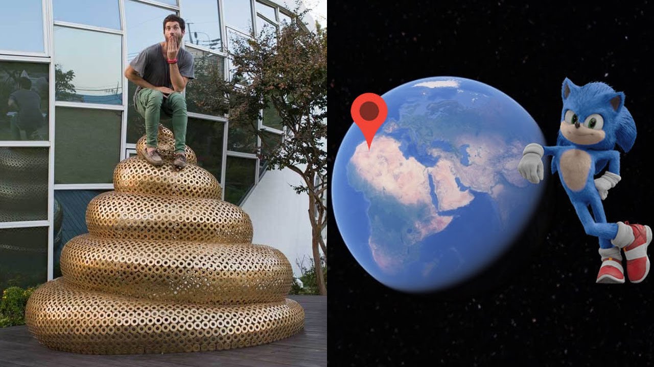 A giant golden poo on google earth - YouTube