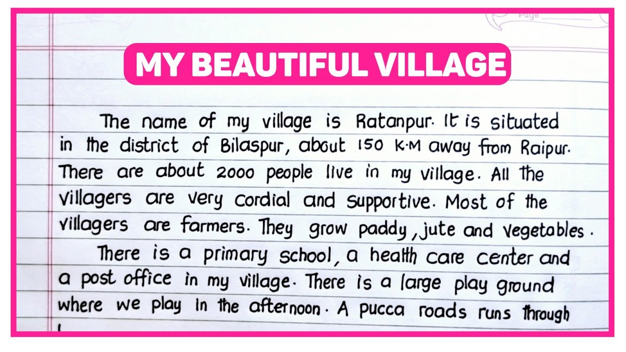 My village essay || Essay on my village || My village paragraph || My ...