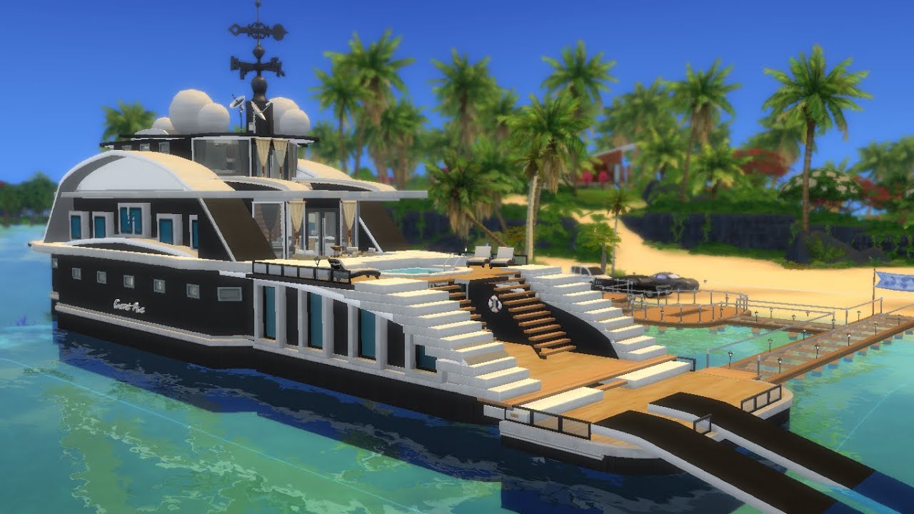 Luxury yacht | The Sims 4 Speed build | Stop motion | No CC - YouTube