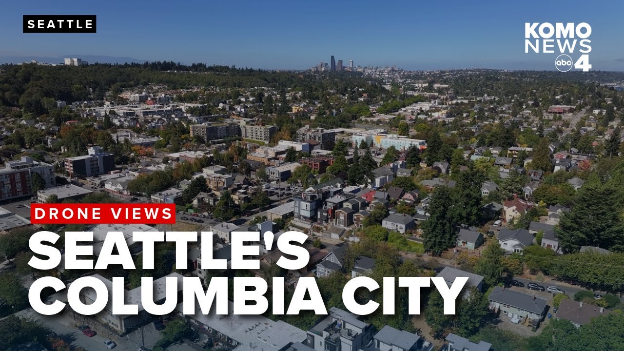 DRONE VIEW: A sunny day in Seattle's Columbia City neighborhood - YouTube