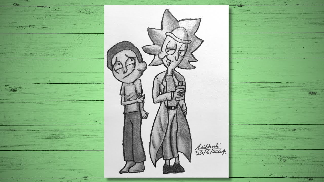 How To Draw Rick & Morty | Graphite Pencil ️ Drawing Sketch Timelapse ...