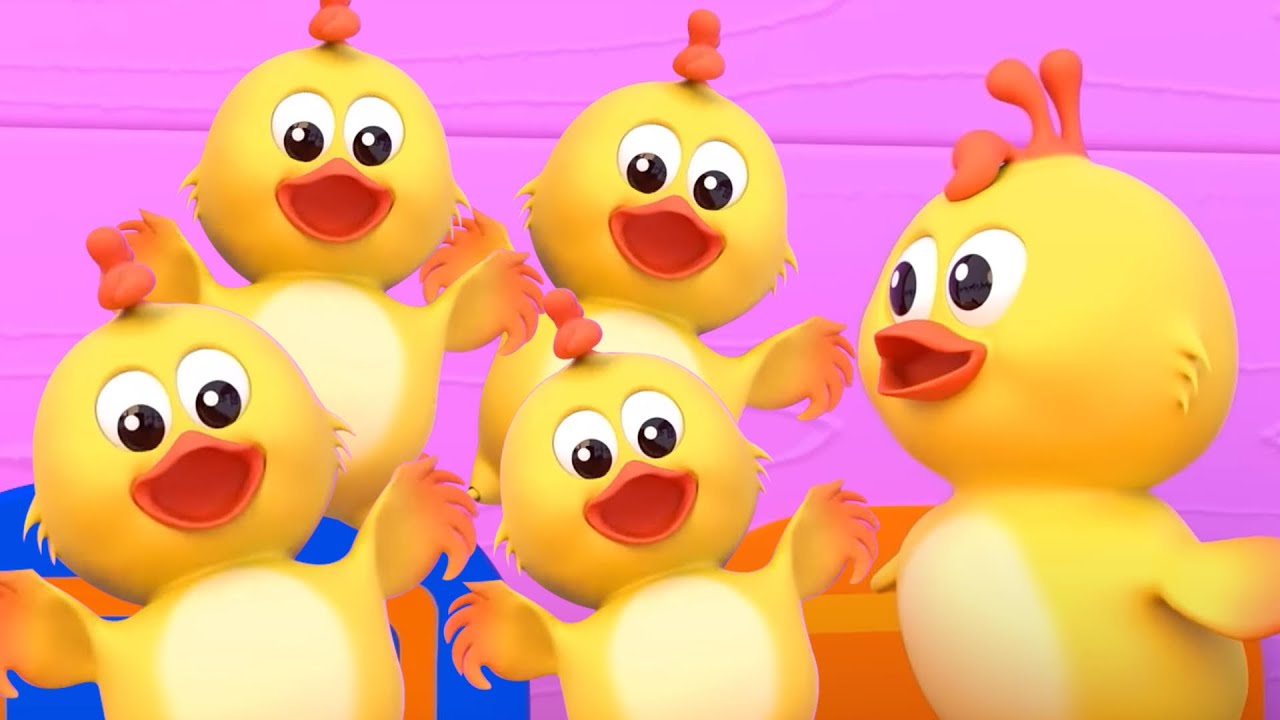 Five Little Chicks Jumping On The Bed & Nursery Rhymes for Kids - YouTube