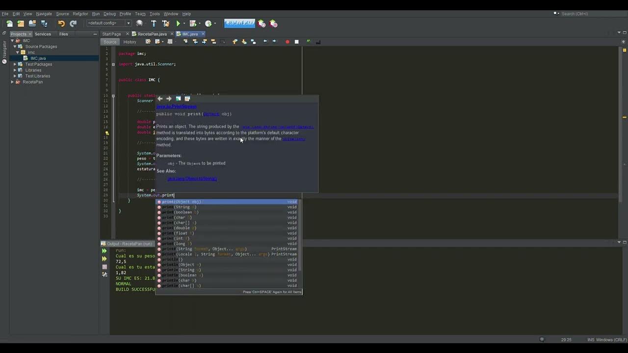 Calculo de IMC con Java y NetBeans - YouTube