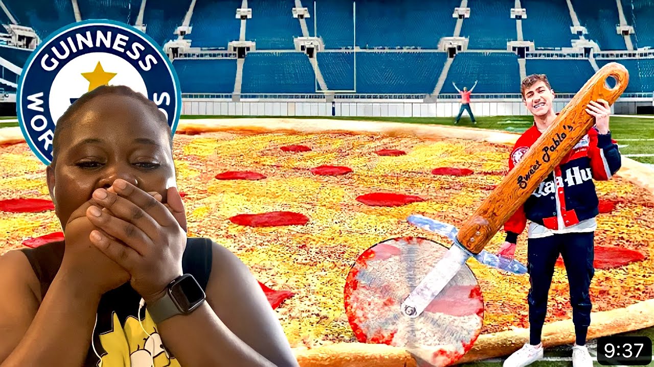 African Girl React to Airrack : I made The World's Lagest Pizza (132 ...