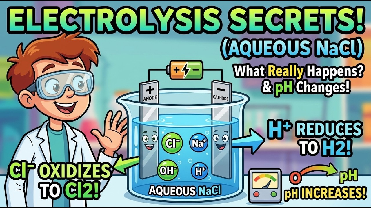 L-18(Electrolysis of aqueous nacl)Electrochemistry - YouTube