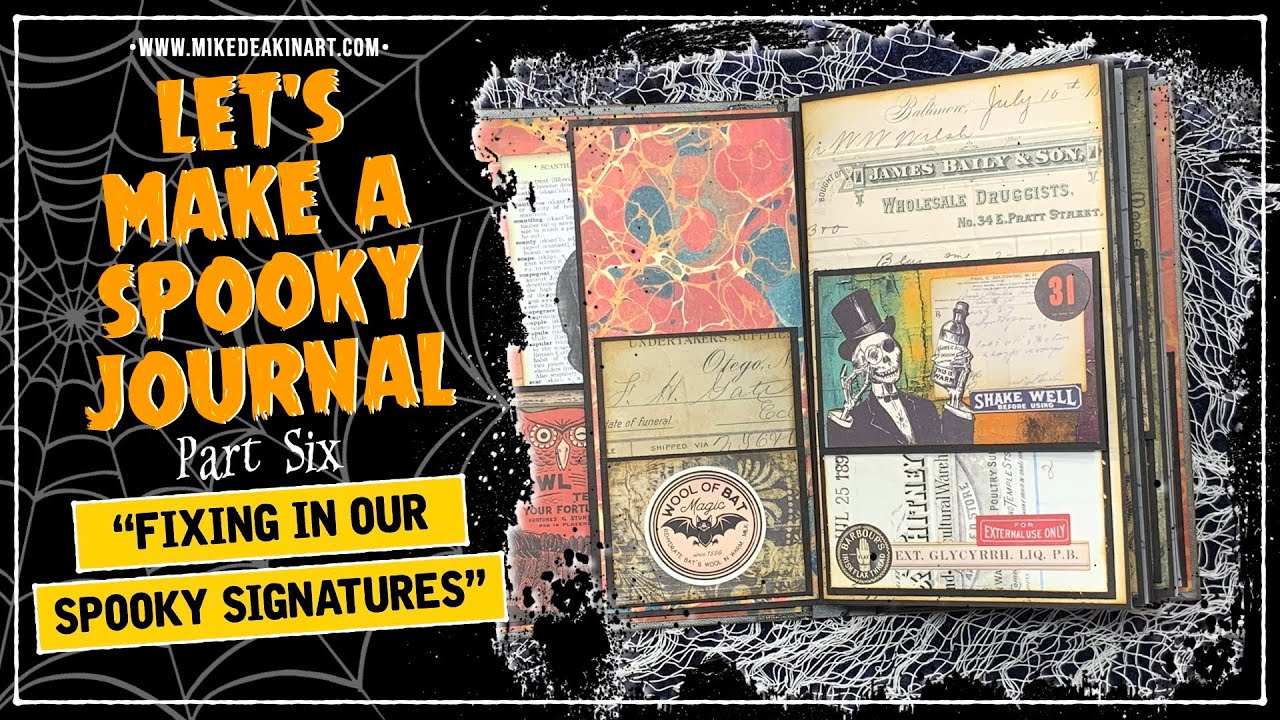 Fixing in our Signatures - Halloween Spooky Journal Build - YouTube