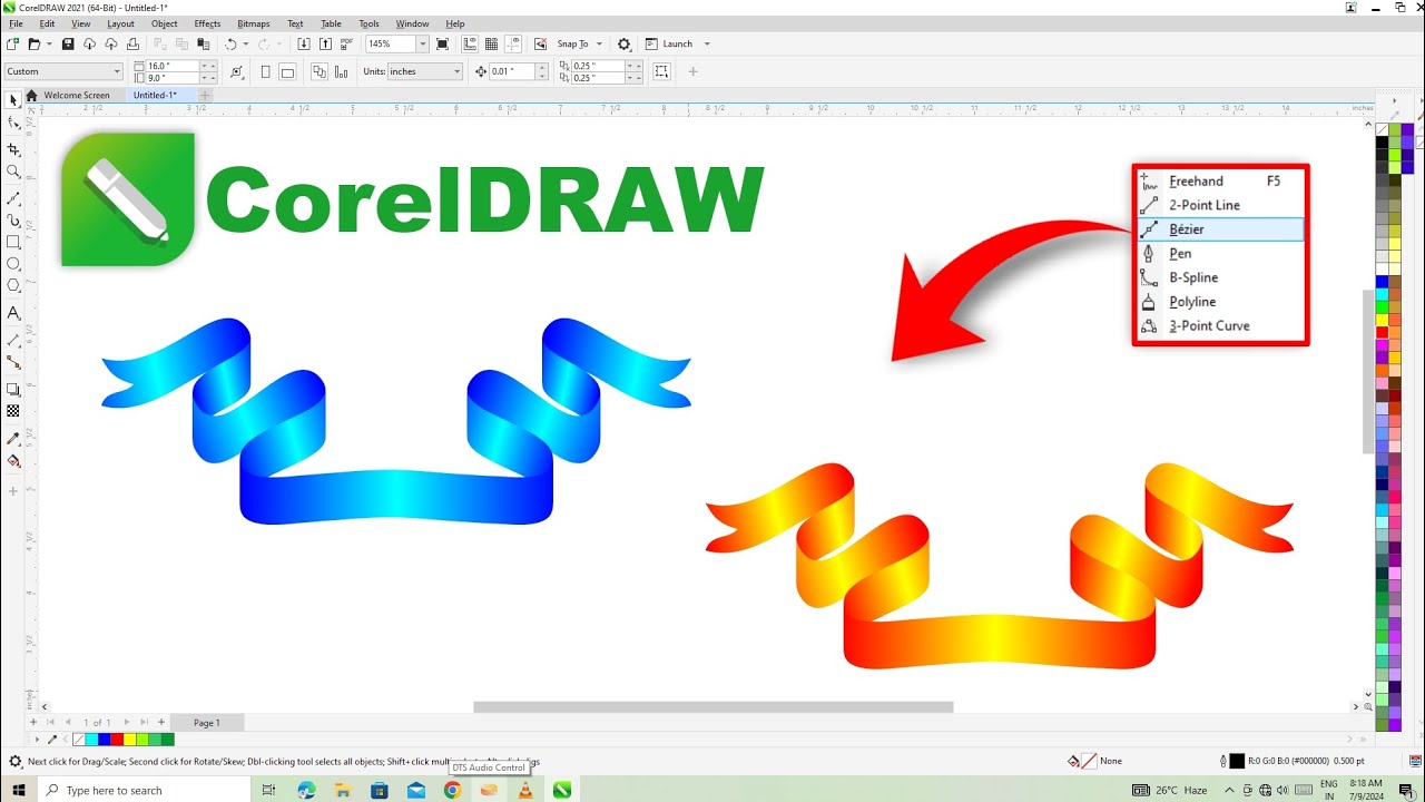 How To Create a Ribbon Design || Coreldraw Tips and Tricks - YouTube