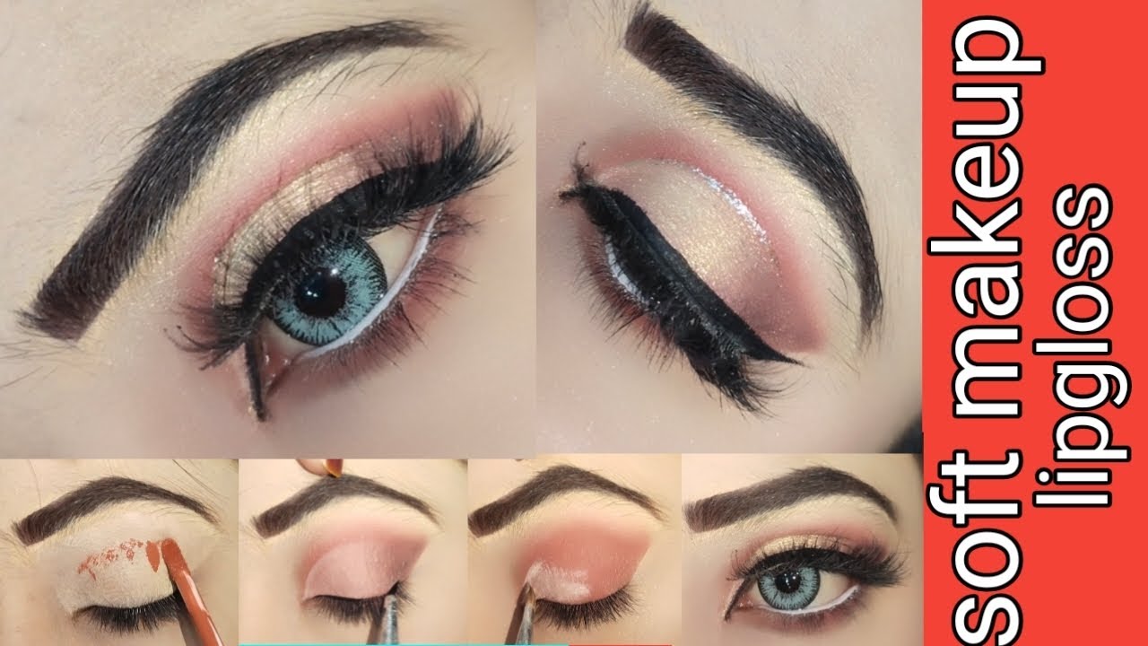 soft makeup lipgloss K sath/ eye.makeupa tutorial/fyp by Rani ch - YouTube
