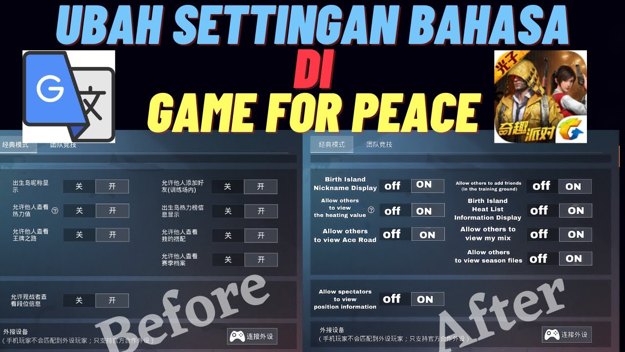 ubah bahasa game for peace menjadi bahasa indonesia - setting basic ...