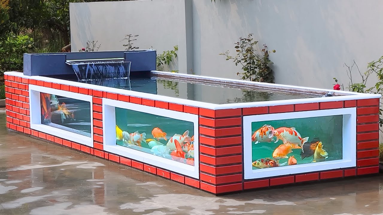 How To Make Outdoor Aquarium 2000gal - Design And Decorations - YouTube