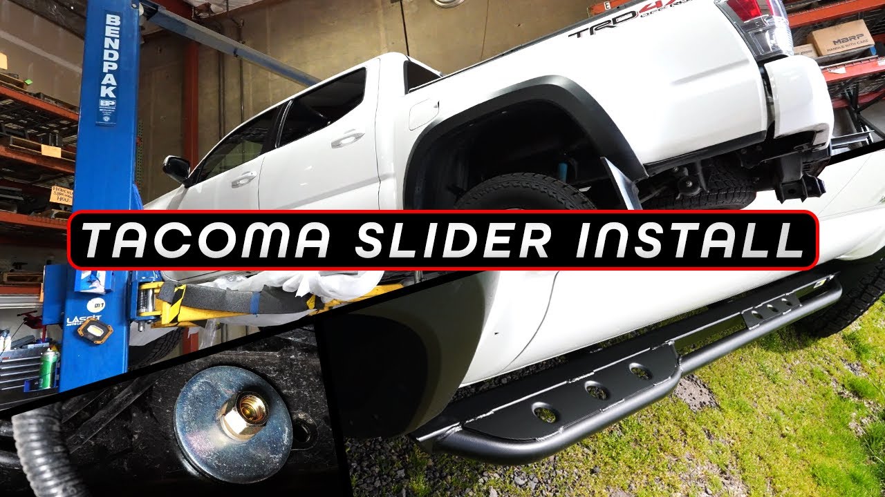 Tacoma Short Bed Rock Slider Installation - YouTube