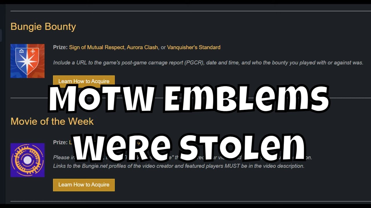 How MOTW Emblems Were Stolen Along With Other Exclusive Emblems Like ...