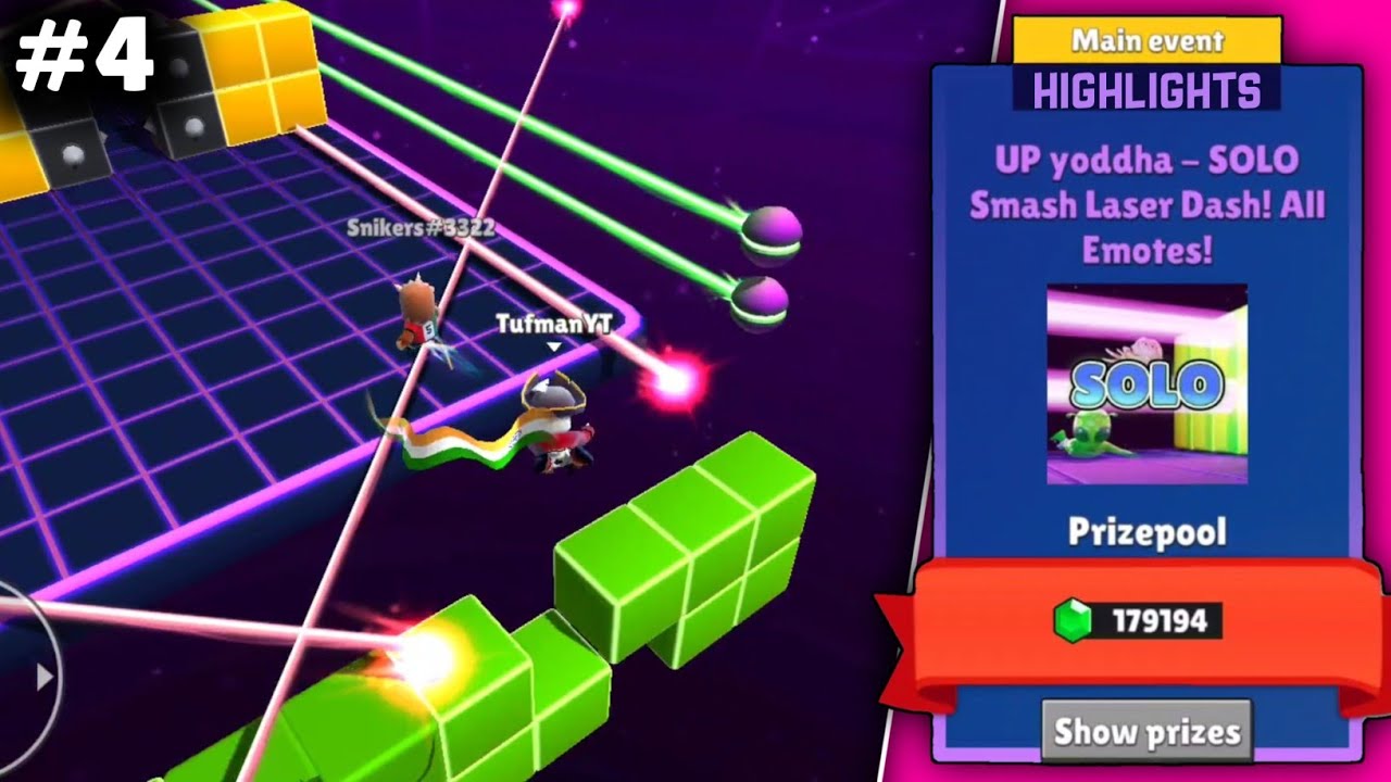 Smash Laser Dash Tour 4 Stumble Guys | TUFMAN PLAYZ. - YouTube