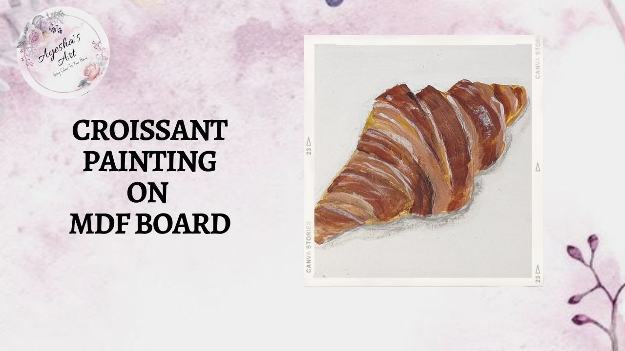 Croissant painting| Food Painting Acrylic |step by step process ...
