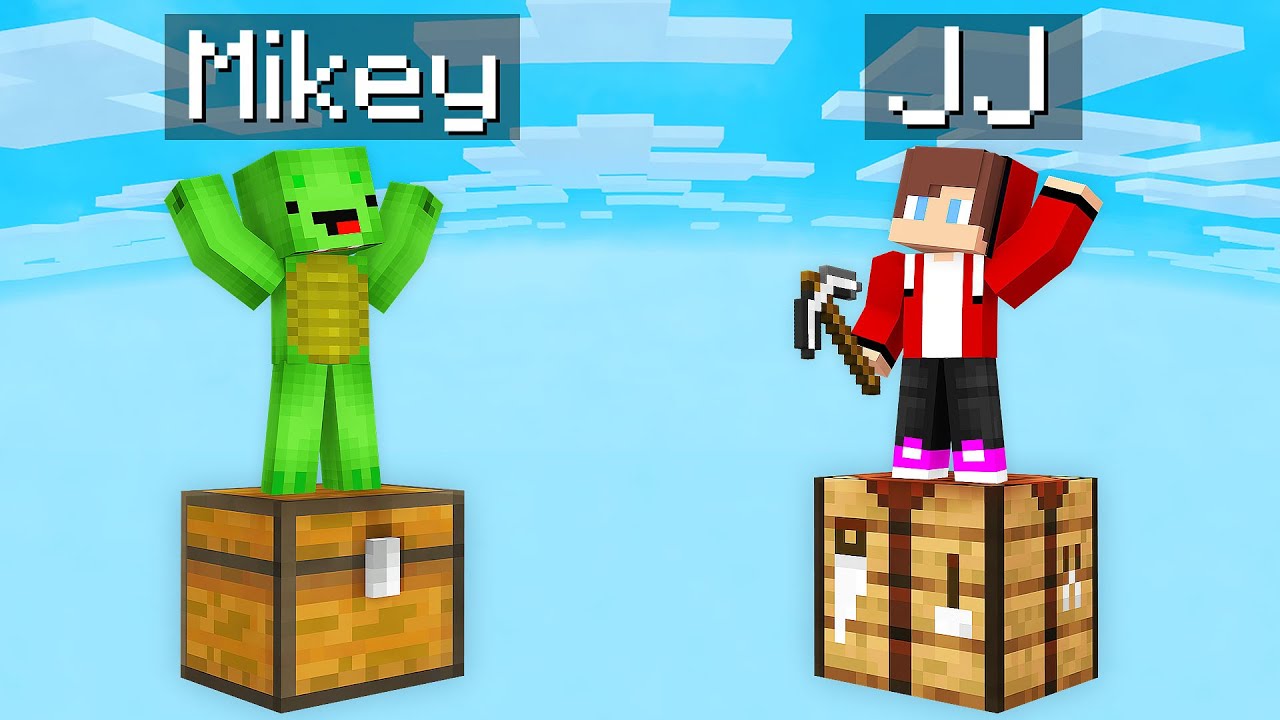 Mikey CHEST vs JJ WORKBENCH Block Survival Battle in Minecraft (Maizen) - YouTube