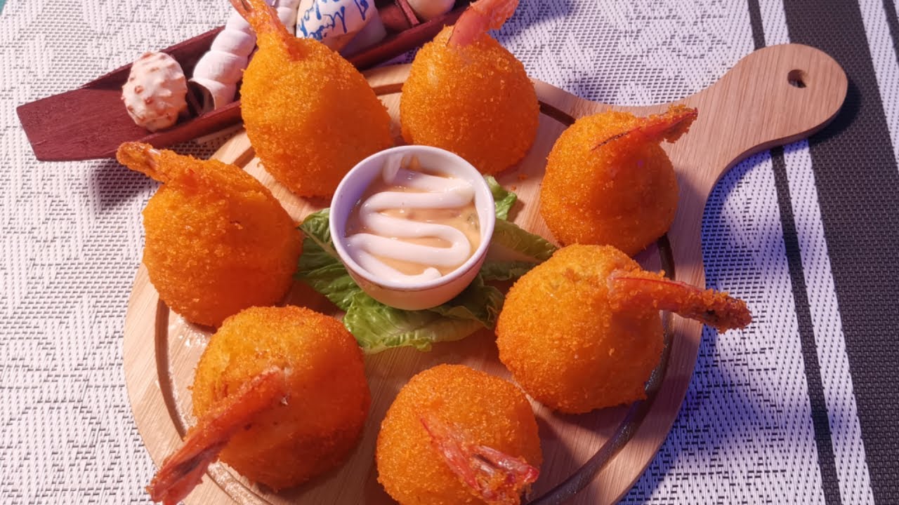 Fried prawn balls with potato Homemade prawn balls - YouTube