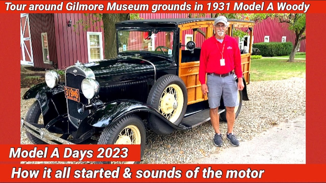 1931 Ford Model A Woody driving around Gilmore Auto Museum grounds, how ...