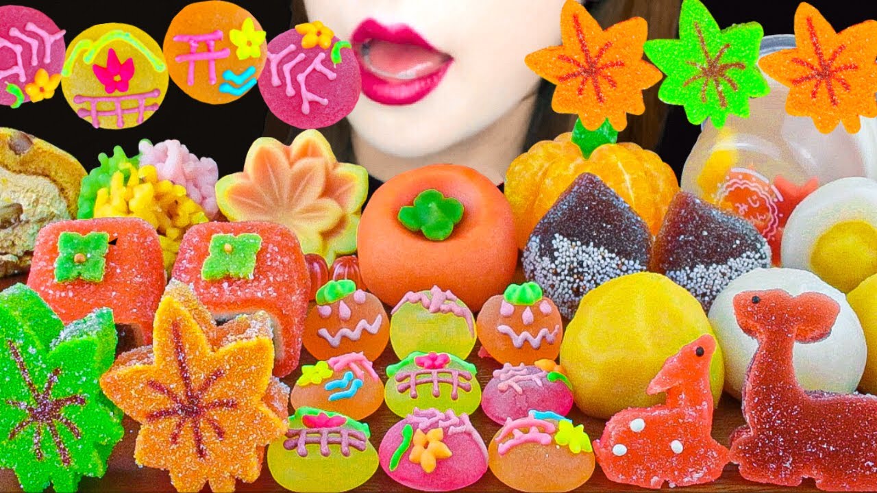 【ASMR】JAPANESE AUTUMN DESSERTS🍁🧡 MUKBANG 먹방 食べる音 EATING SOUNDS NO ...