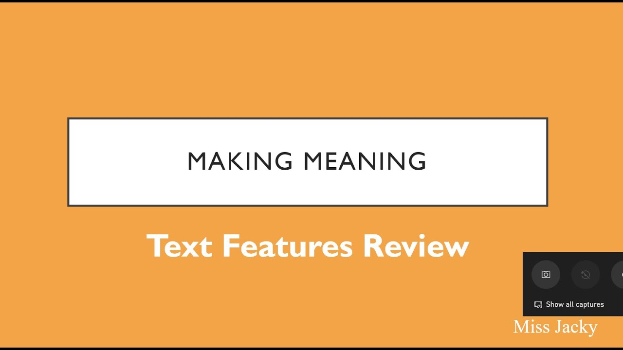 Making Meaning - Text Features - Activity 1 - YouTube