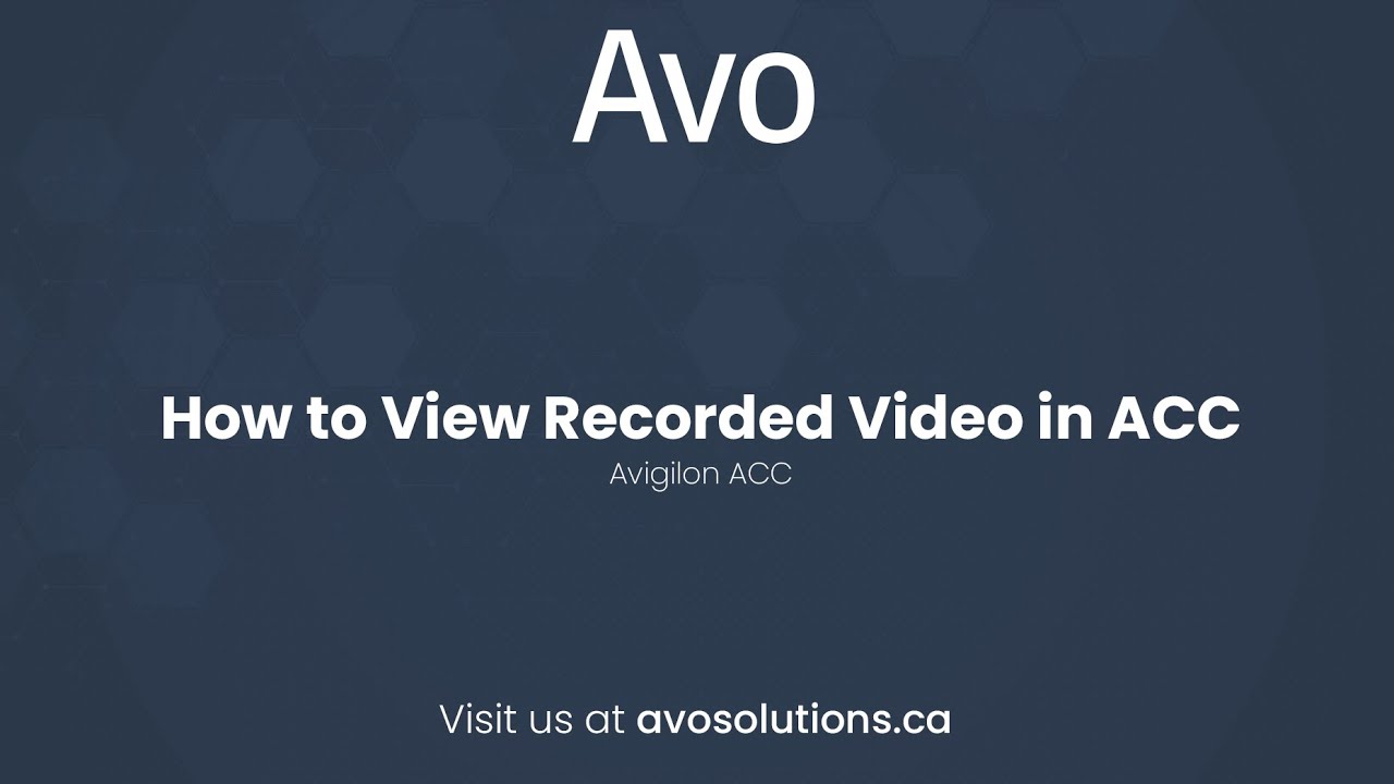 How to View Recorded Video in ACC - YouTube