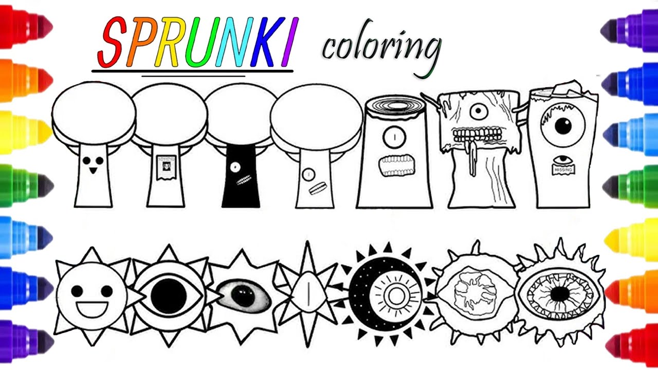 SPRUNKI Coloring Mr Sun vs Mr Tree. GULSUMASMR - YouTube