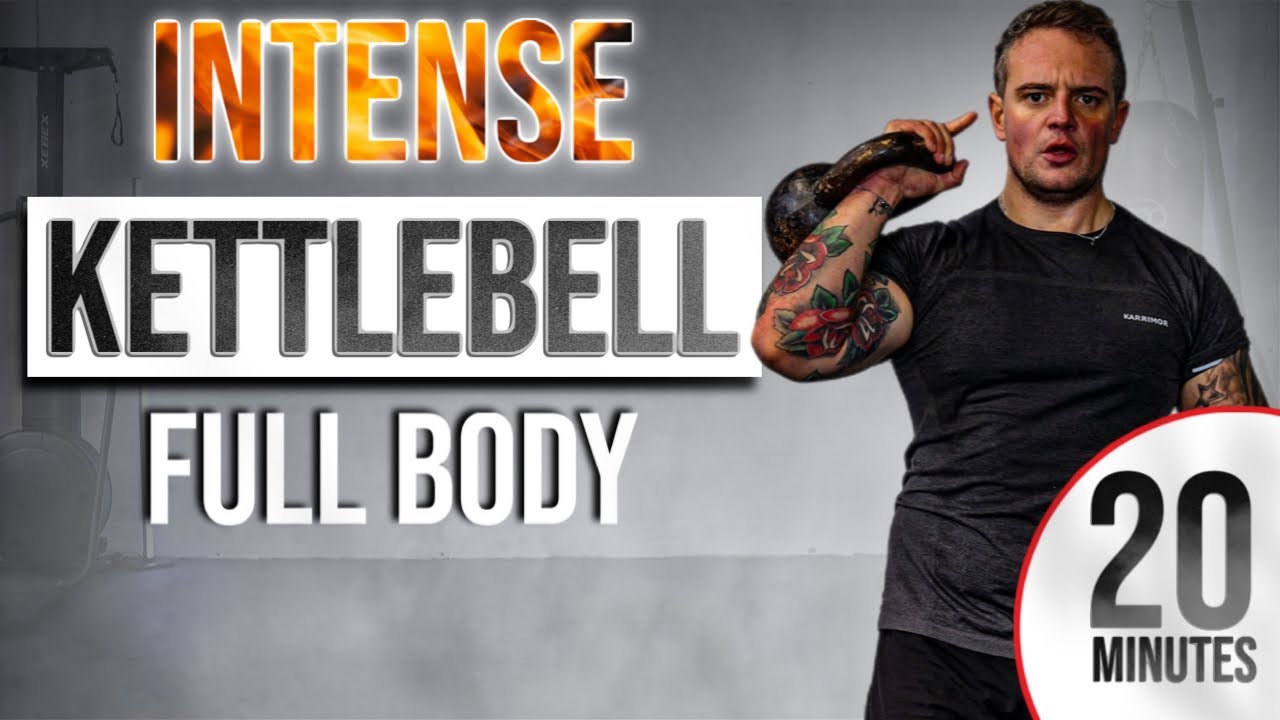 20 Minute INTENSE Full Body KETTLEBELL Workout | Cardio + Strength ...