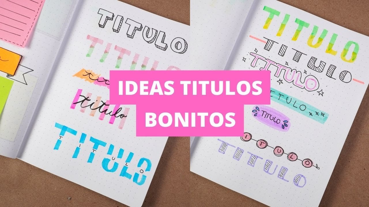 Títulos bonitos para tus apuntes SIN SABER LETTERING 💕 Ideas de Títulos ...