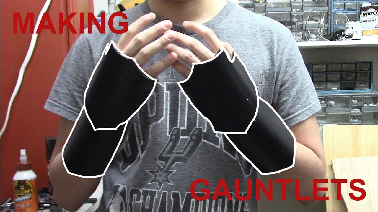 Homemade gauntlets (stab proof) - YouTube