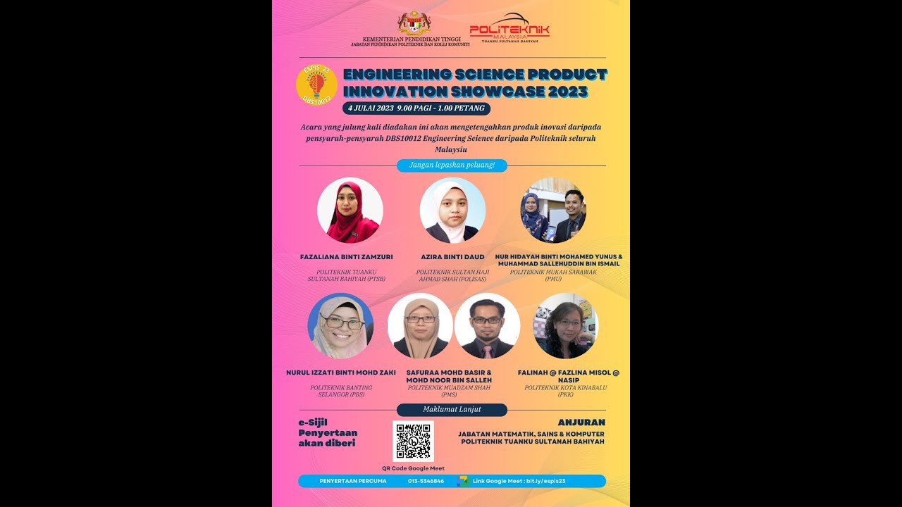 Engineering Science Product Innovation Showcase 2023 (ESPIS 23) - YouTube