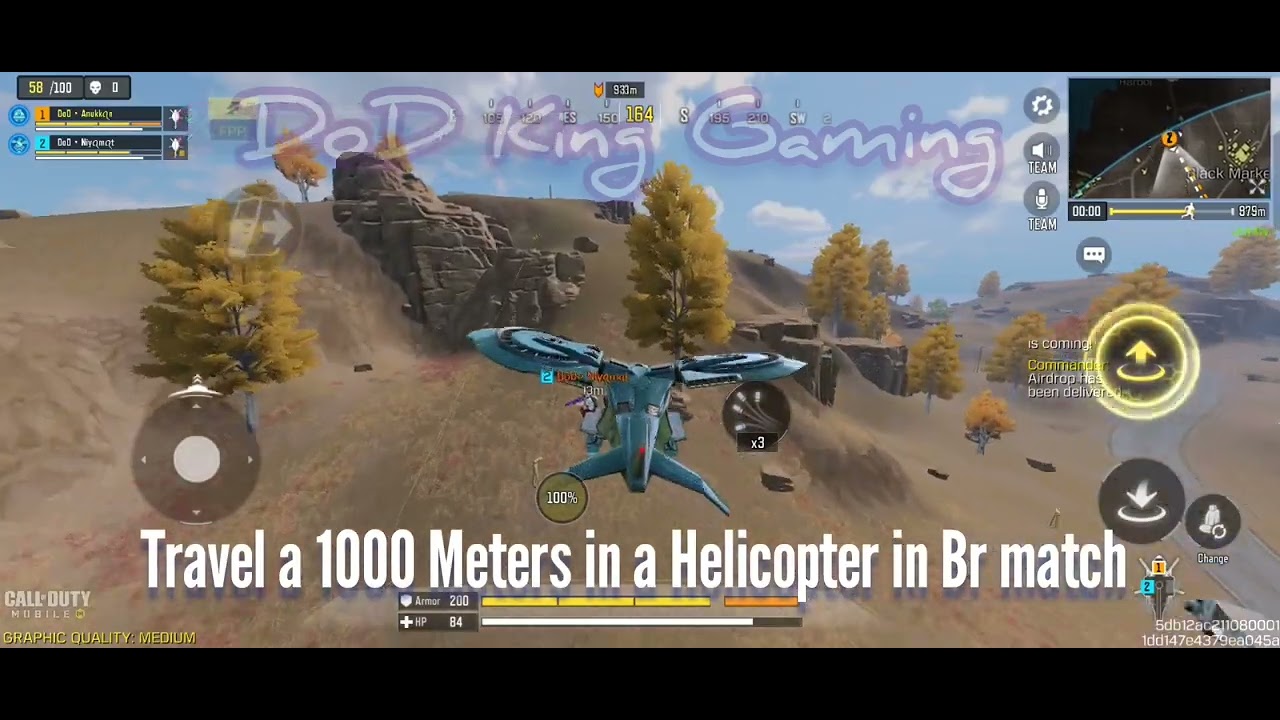 Codm | Travel a 1000 Meters in a Helicopter in Br match - YouTube