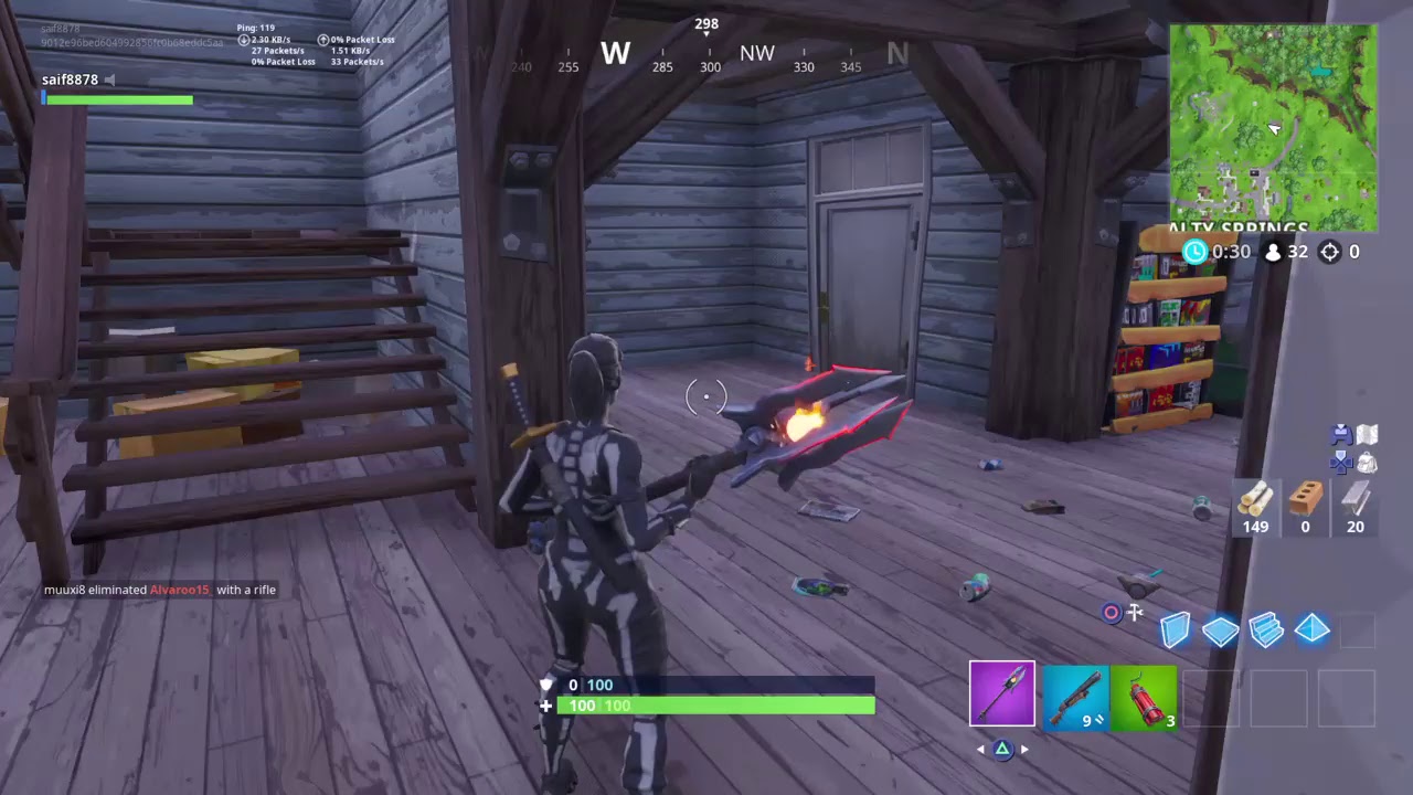 Fortnite using skull ranger and dire back bling - YouTube