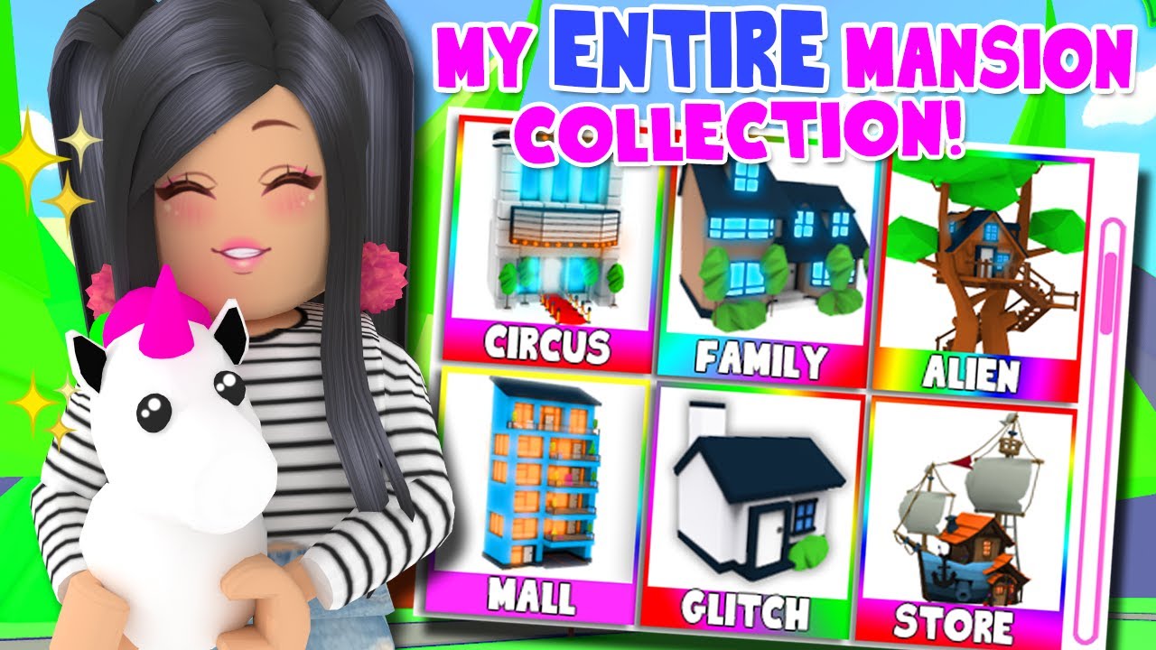 My ENTIRE MANSION COLLECTION in ADOPT ME! Roblox Tour House Shop Home ...