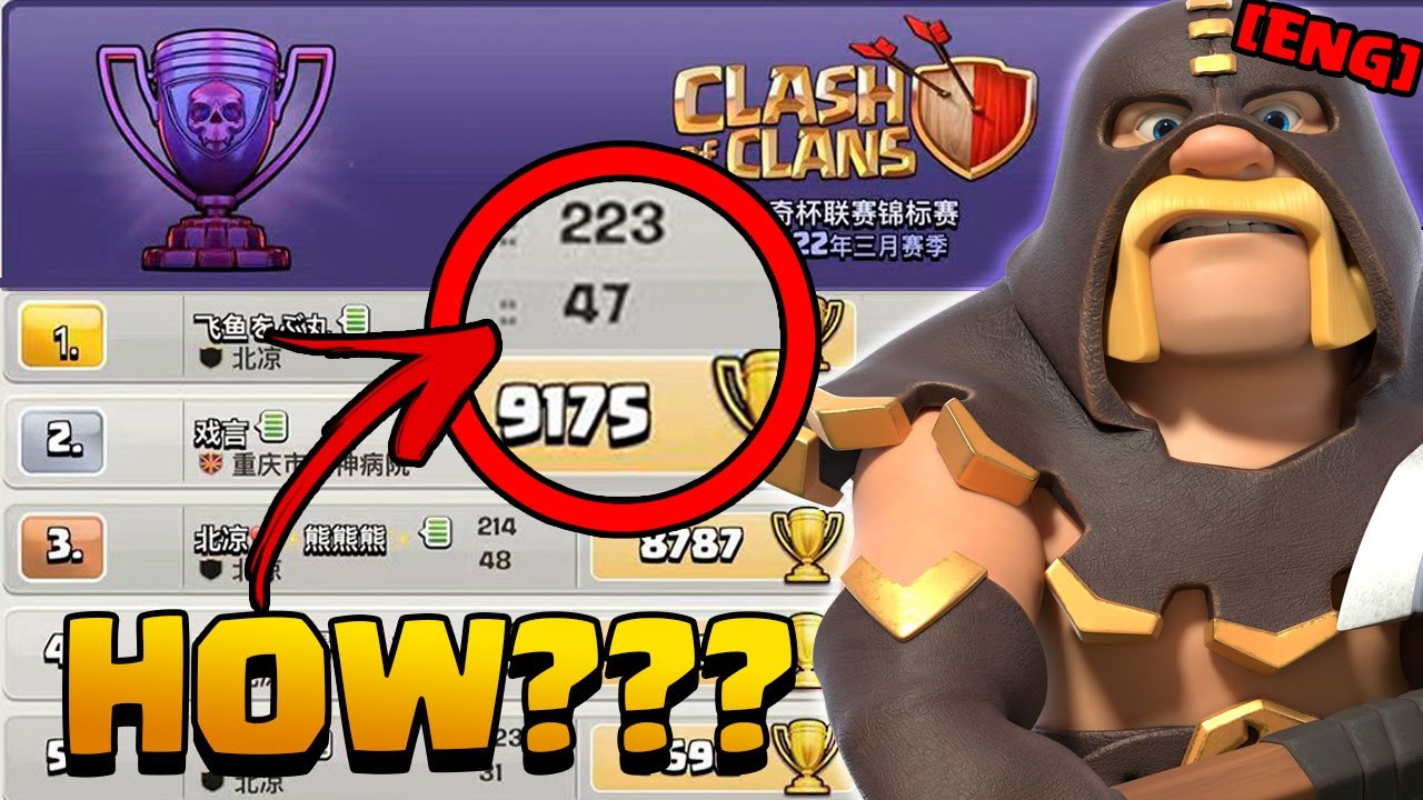 NEW WORLD RECORD over 9.000 Trophies in Clash of Clans - YouTube