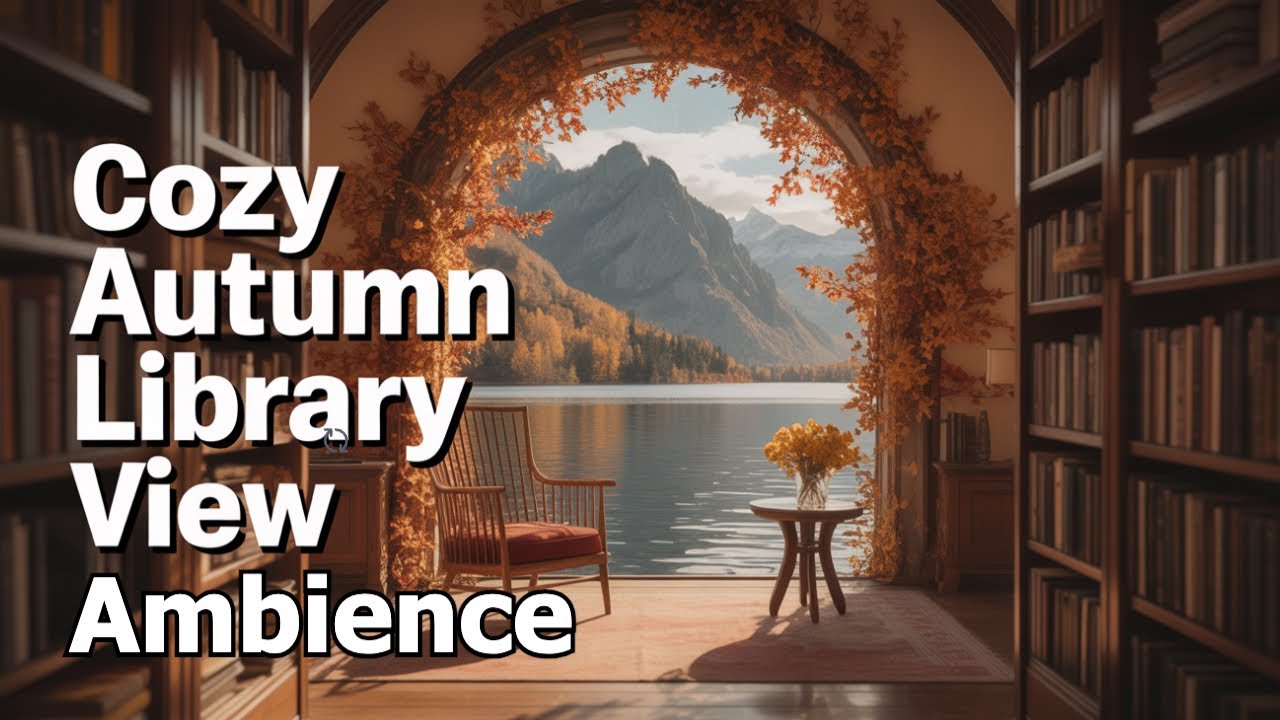 Autumn Lake Reading Room | Cozy Ambience with Gentle Music - YouTube