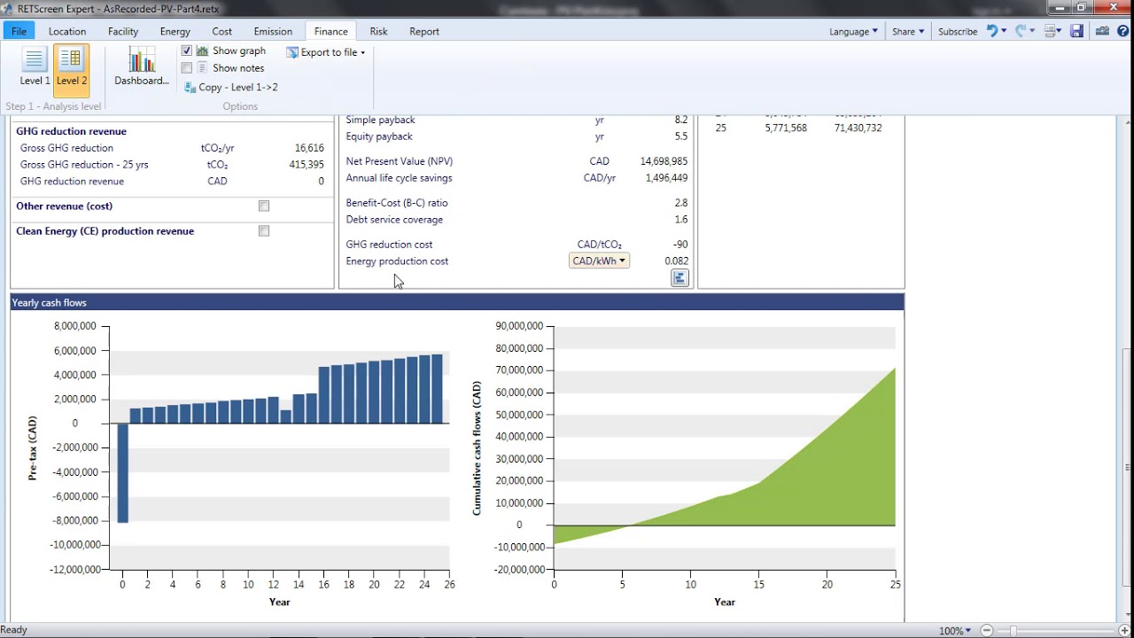 Part 4 - Cost and Tariff Analysis for PV Projects in RETScreen Expert ...