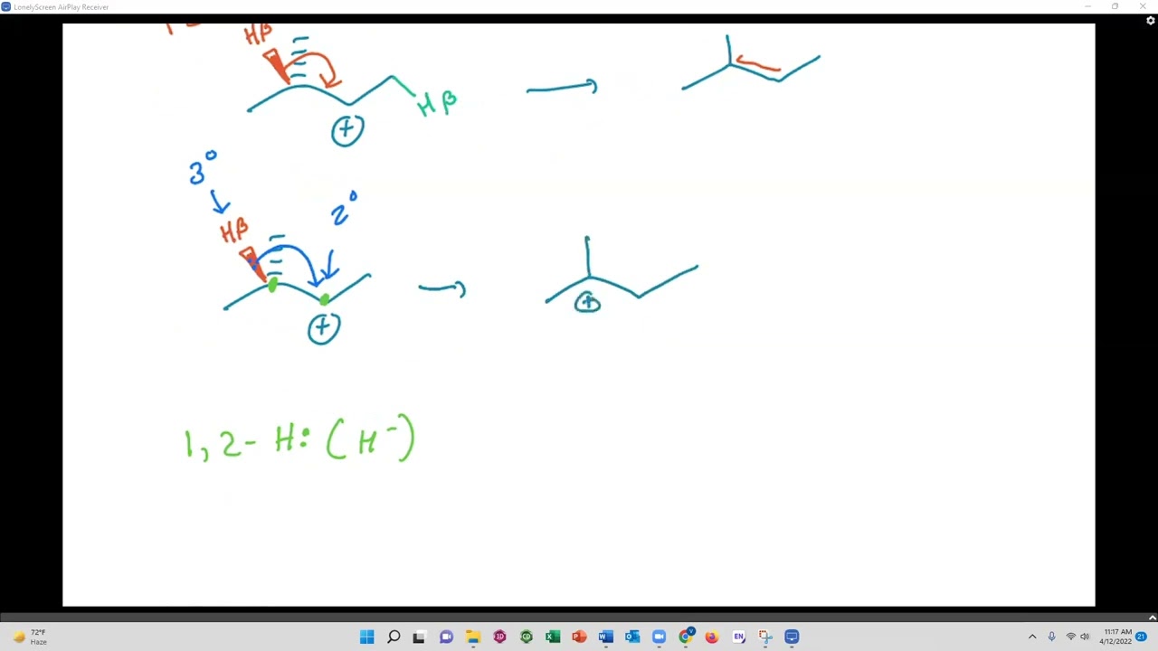 Carbocation rearrangement, 1,2-hydride shift - YouTube