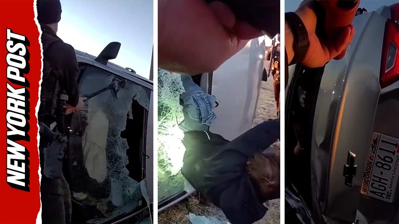 Intense Police Chase Ends With Flipped Car Caught by Dashcam - YouTube