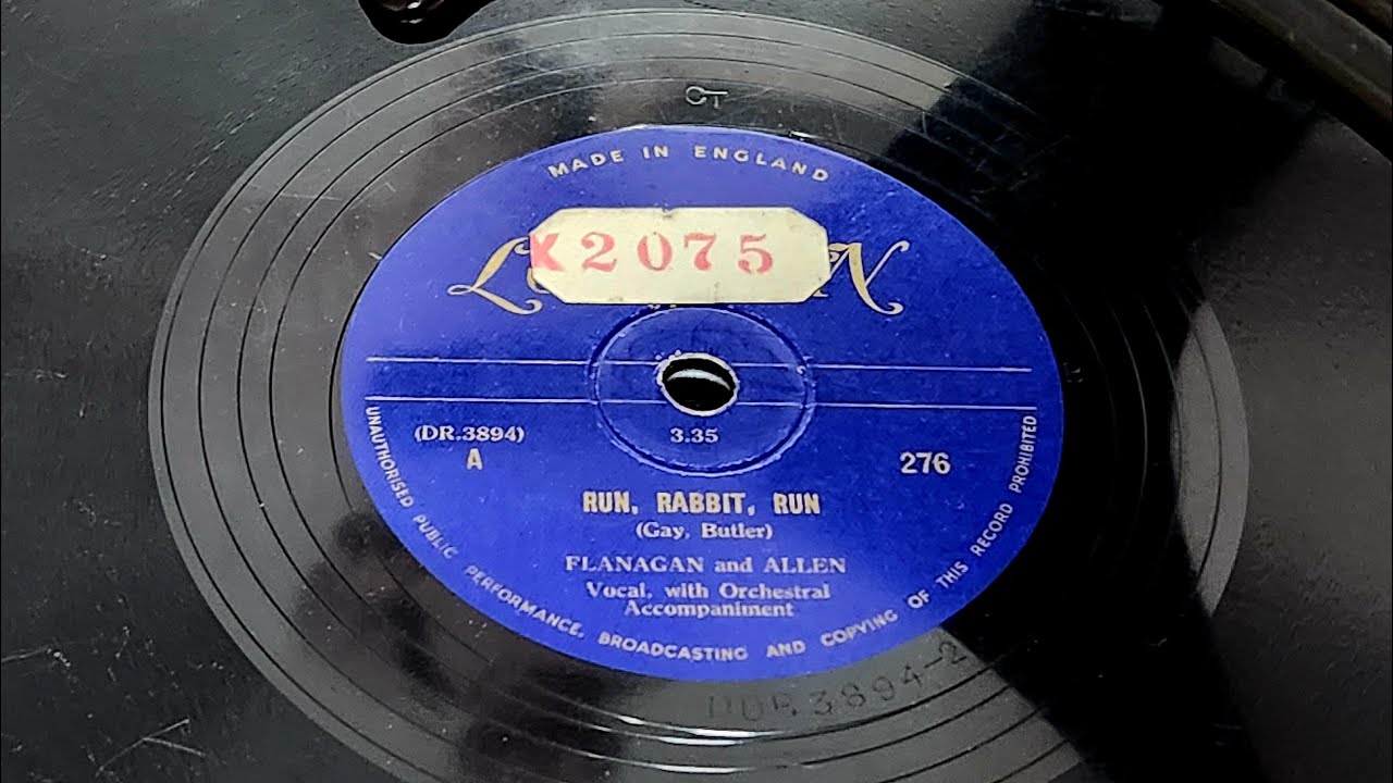 "Run, Rabbit, Run" ~ Flanagan and Allen - 1939 London 78rpm Record ...